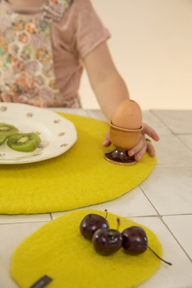 Felt placemats, coasters and trivets, handmade in Nepal
