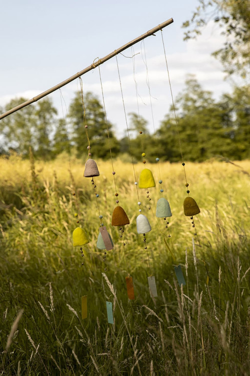 Handmade felt windbell hanging for the home - MUSKHANE