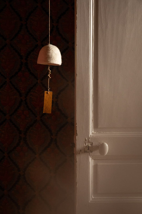 Large Rustic bell for hanging, made from felt - Nepalese craftsmanship